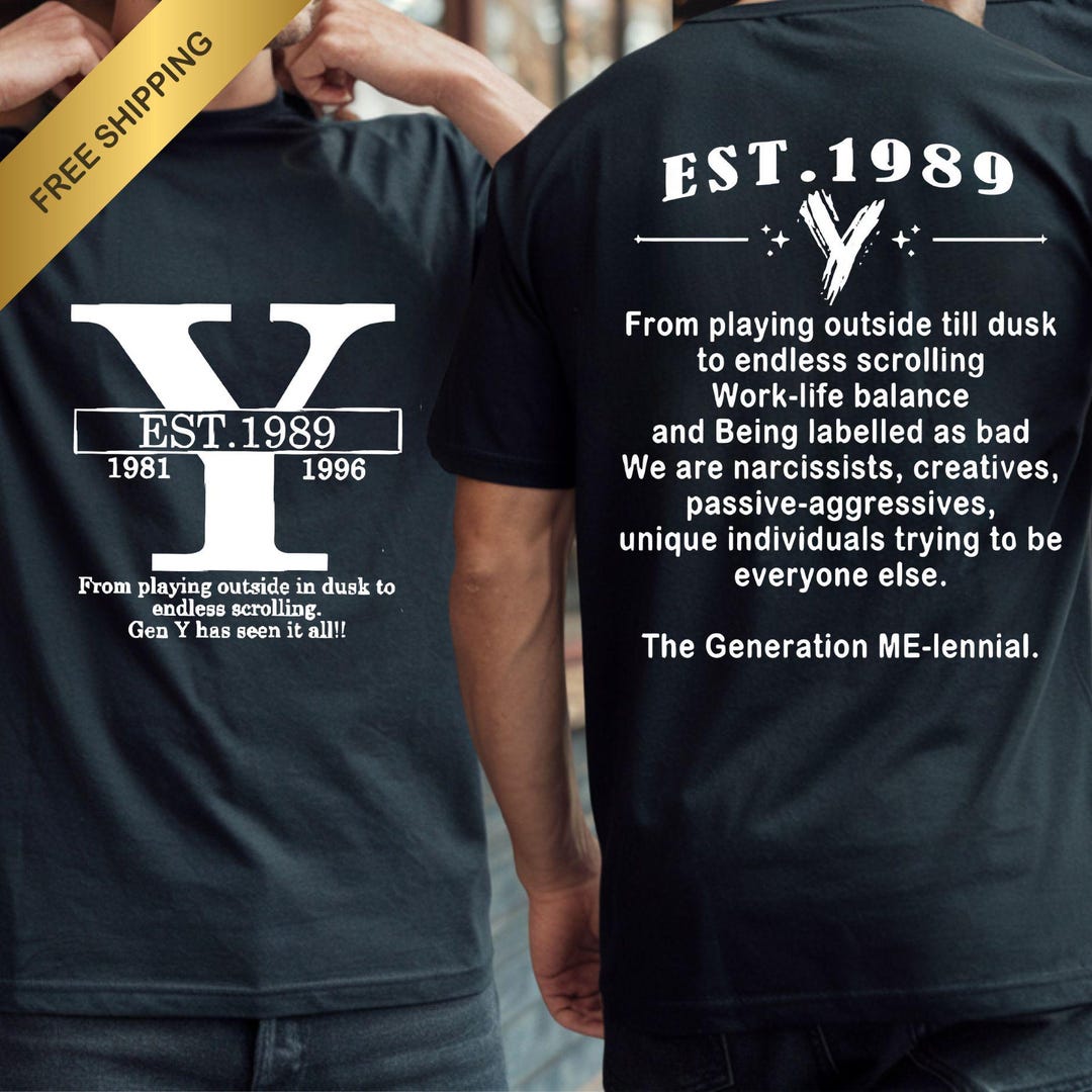 Gen Y Custom Year T-shirt | Personalized Millennial Tee | Funny Retro ...