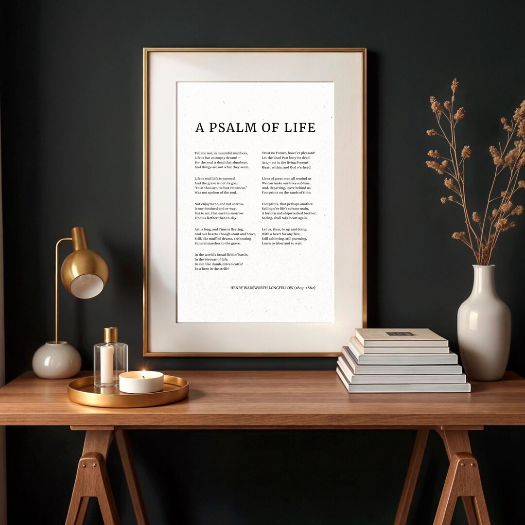A Psalm of Life Poem Wall Art | Henry Wadsworth Longfellow Quote Print ...