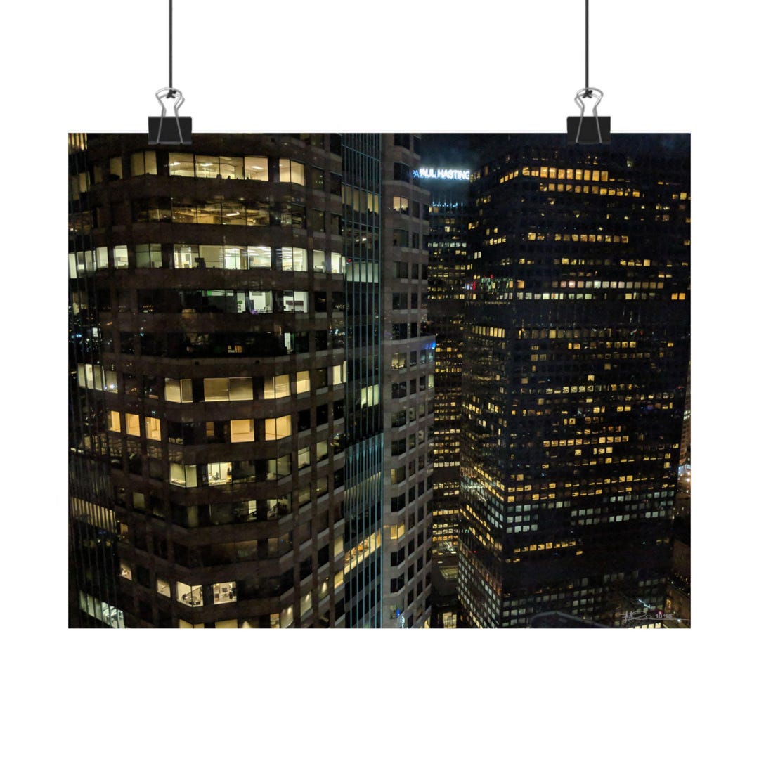 Urban Nightscape Art Print: L.A. Cityscape Matte Poster - Etsy