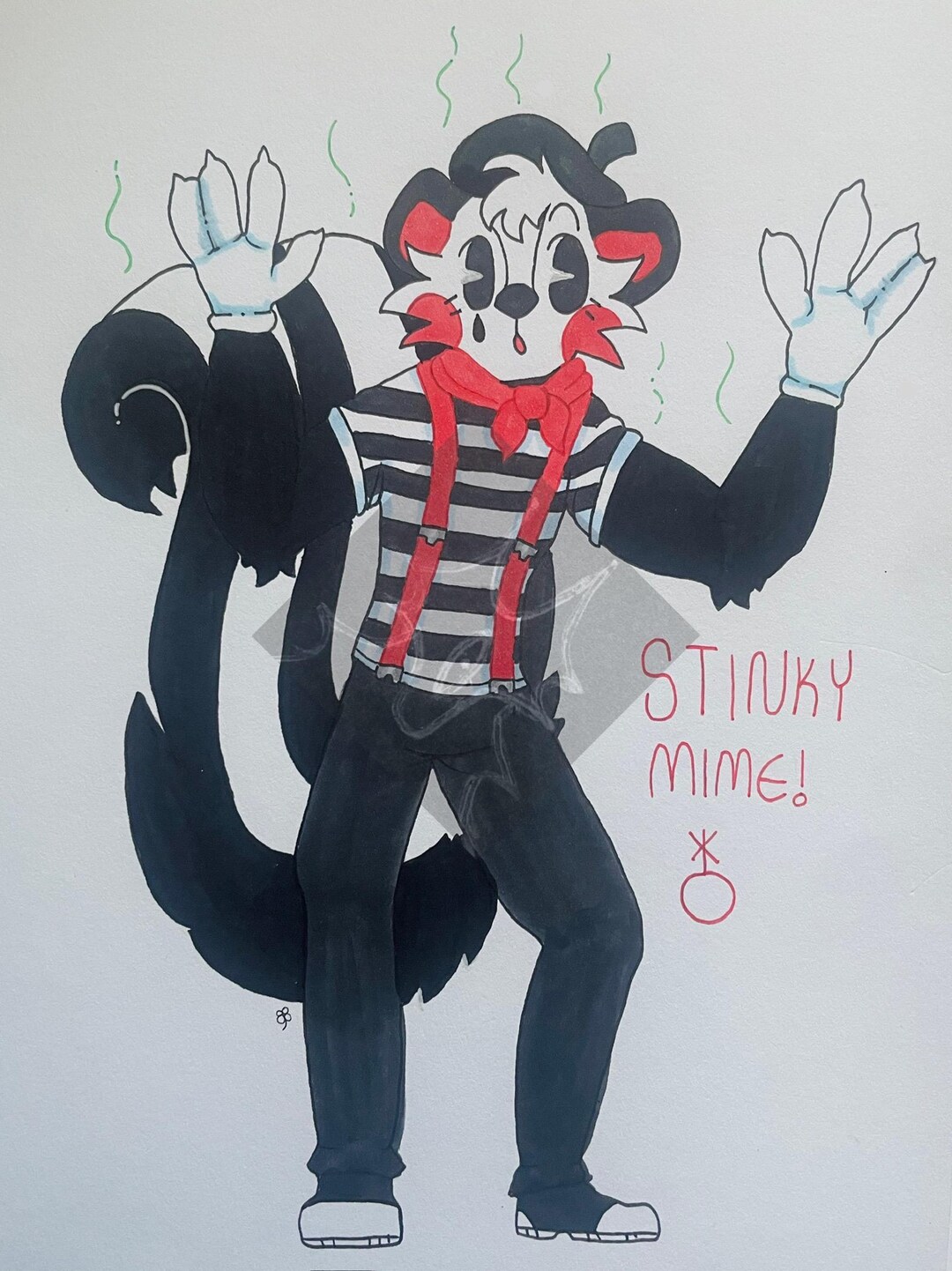 OC Adopt, Original Character, Furry Ref Sheet Animal Stinky Skunk Mime ...