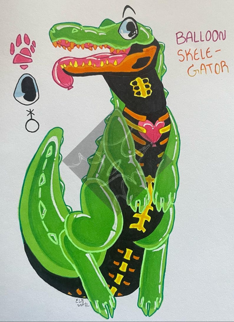 OC Adopt, Original Character, Furry Ref Sheet Animal Balloon Skeleton ...