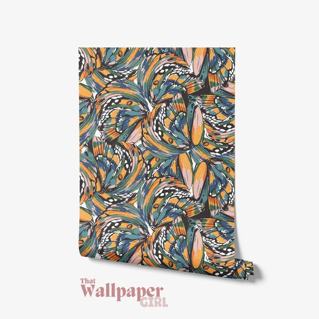 Monarch Mirage – Bold Butterfly Wallpaper in Vibrant Colors - Etsy UK