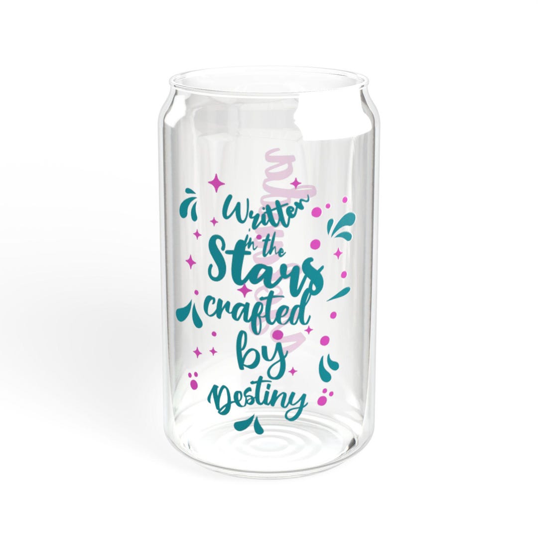 Personalized Sipper Glass, Written in the Stars, Custom 16oz Glass ...