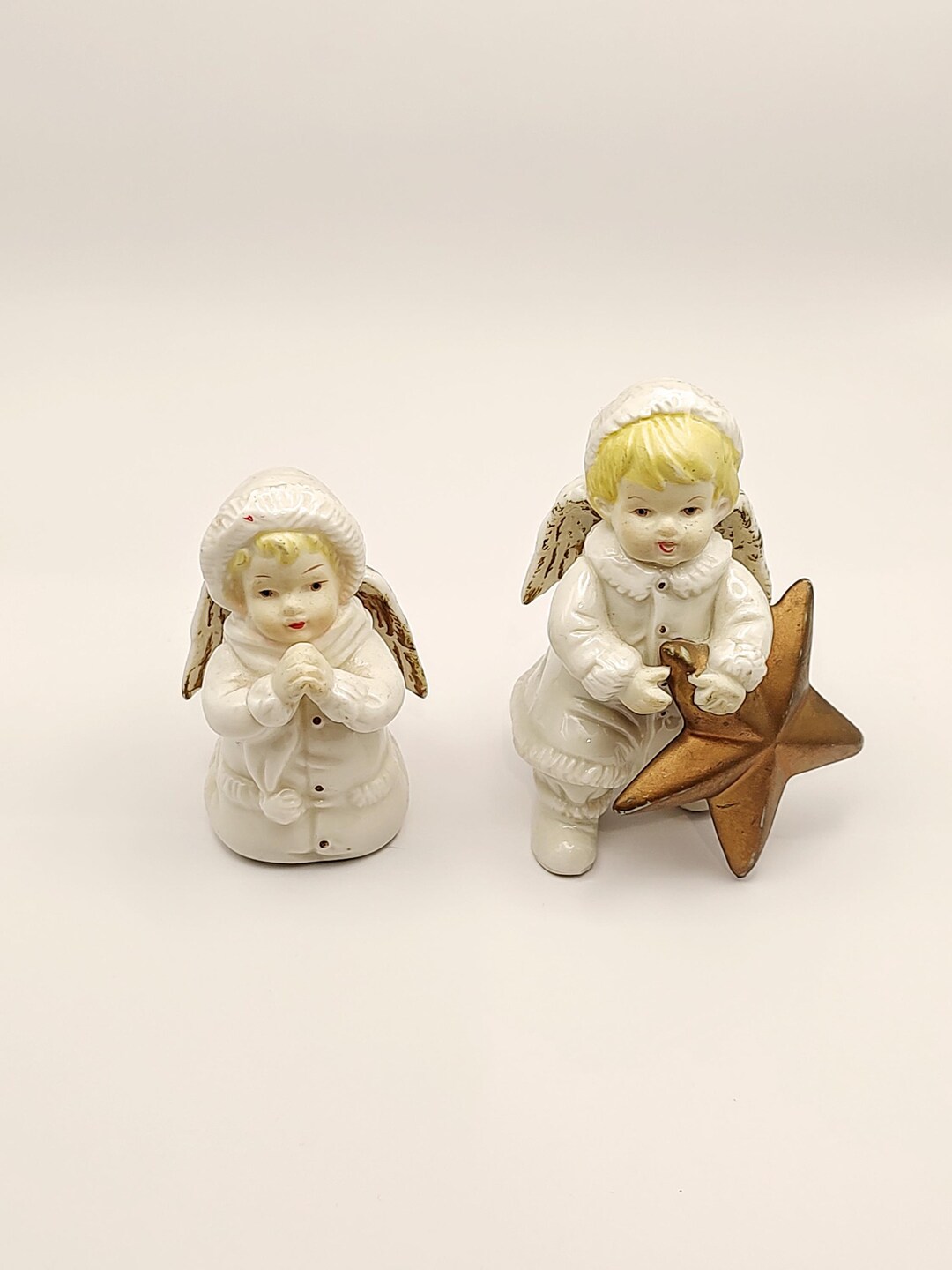 Vintage Grandeur Noel Angel Figurines- Set of Two, a Praying Girl and a ...