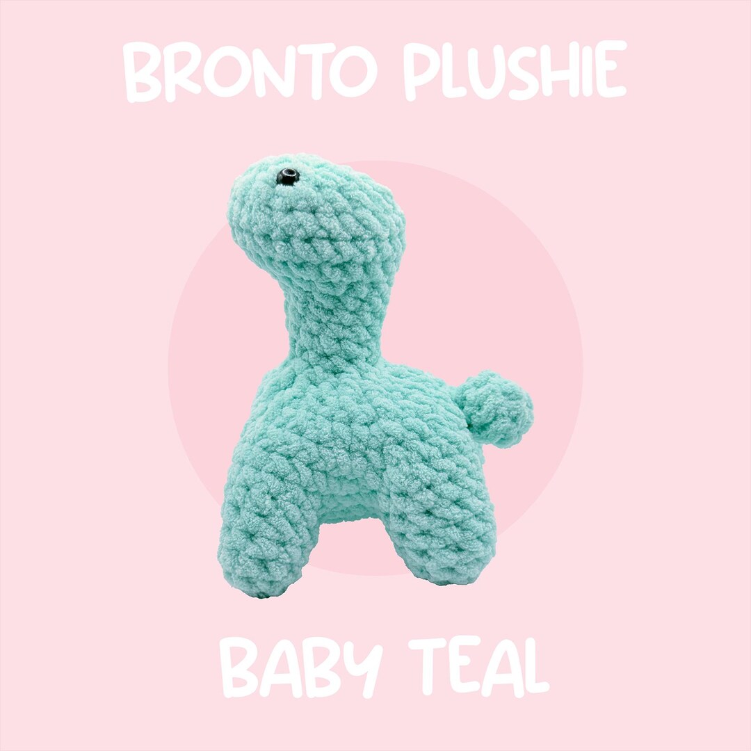 Crochet Plushie Kawaii Baby Teal Brontosaurus Dino | Handmade Gift ...