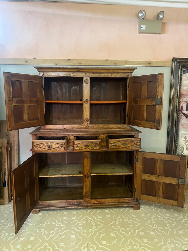 Antique Spanish Style Carved Cabinet- Louis XIII Buffet - Etsy