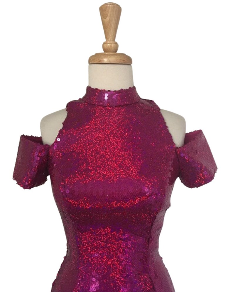 Vintage Sequin Mini Dress Bodycon Wiggle Dress Open Back - Etsy