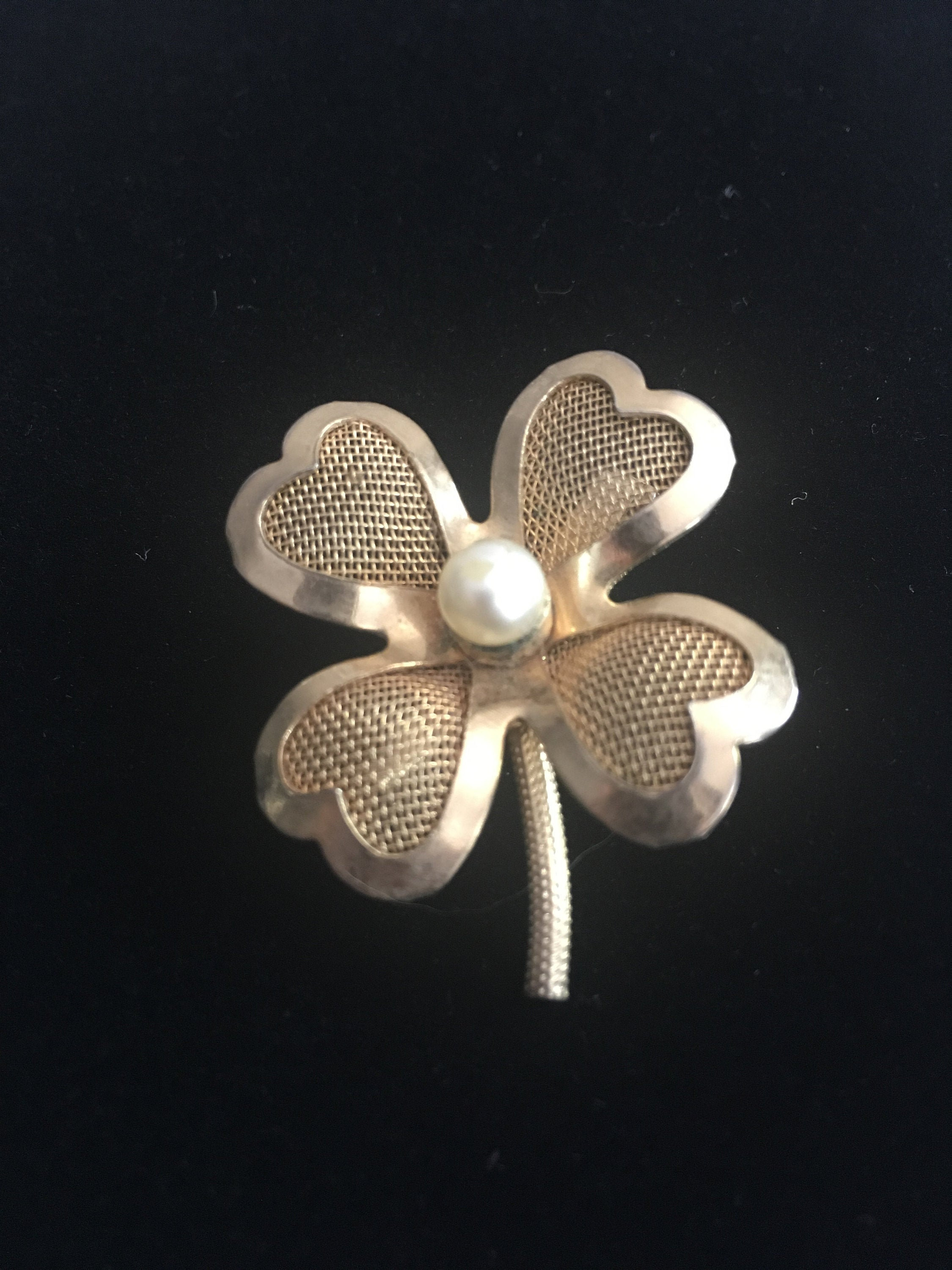 Vintage Four Leaf Clover Pin 4 leaf clover brooch | Etsy