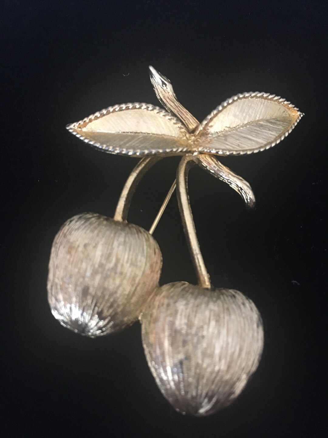 Vintage Cherry Brooch Gold Tone Statement Pin Sarah Coventry Statement ...