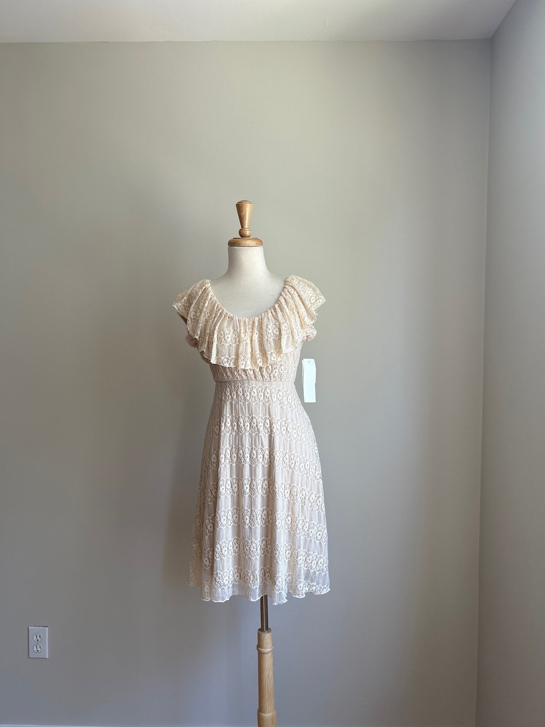 Vintage Lace Dress - off the Shoulder - Peasant Sundress - Jody ...