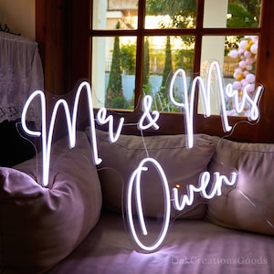 Custom Wedding Neon Sign, LED Wedding Sign With Free Dimmer, Battery ...