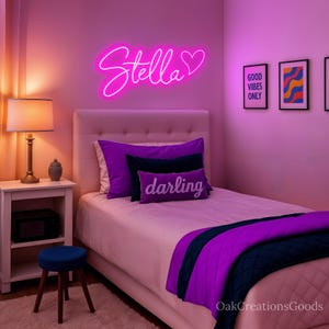 Neon Sign Bedroom, Name Neon Sign for Kids, Custom Dorm Neon Sign, Teen ...
