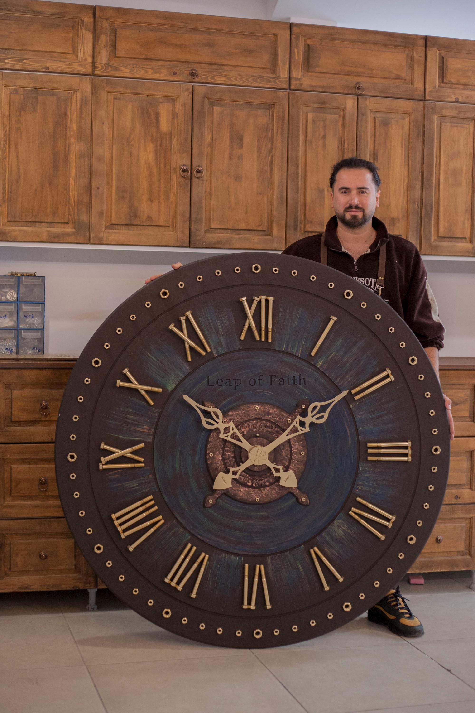 Extra Large Wall Clock | Dark Blue Giant Wall Clock |57inch/145cm Blue ...