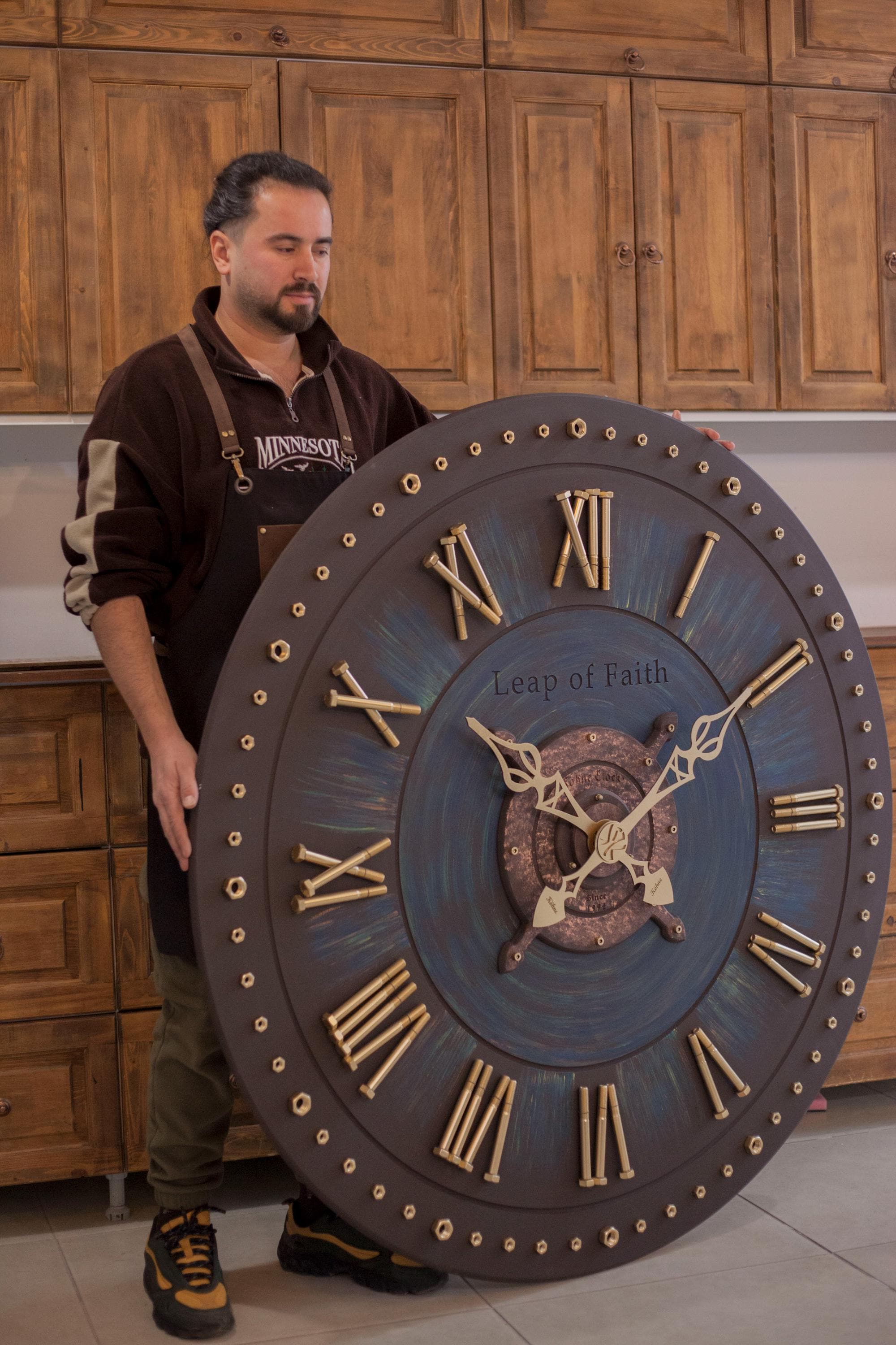 Extra Large Wall Clock | Dark Blue Giant Wall Clock |57inch/145cm Blue ...