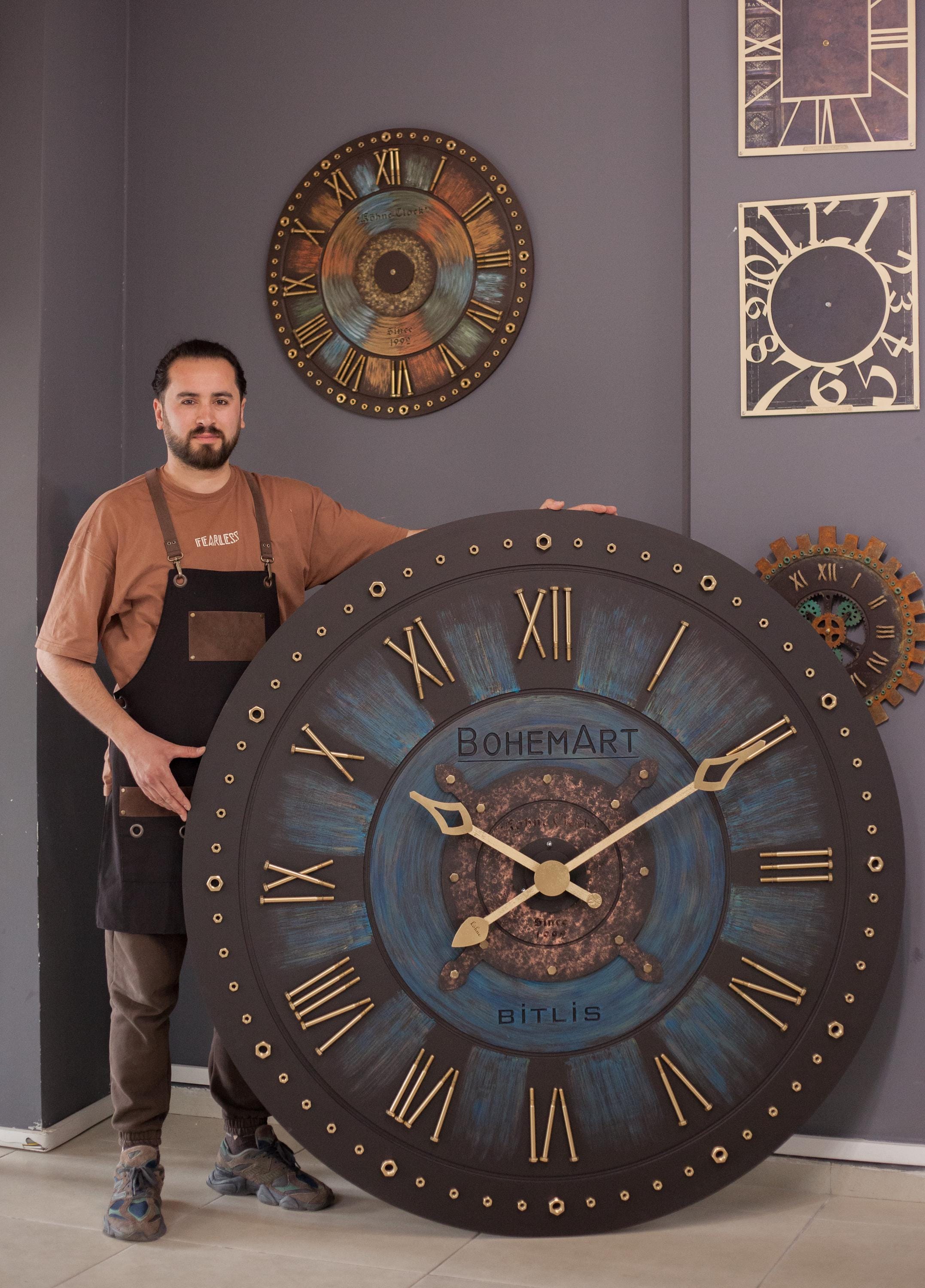 Extra Large Wall Clock | Giant Wall Clock |57inch/145cm Blue Wall Clock ...