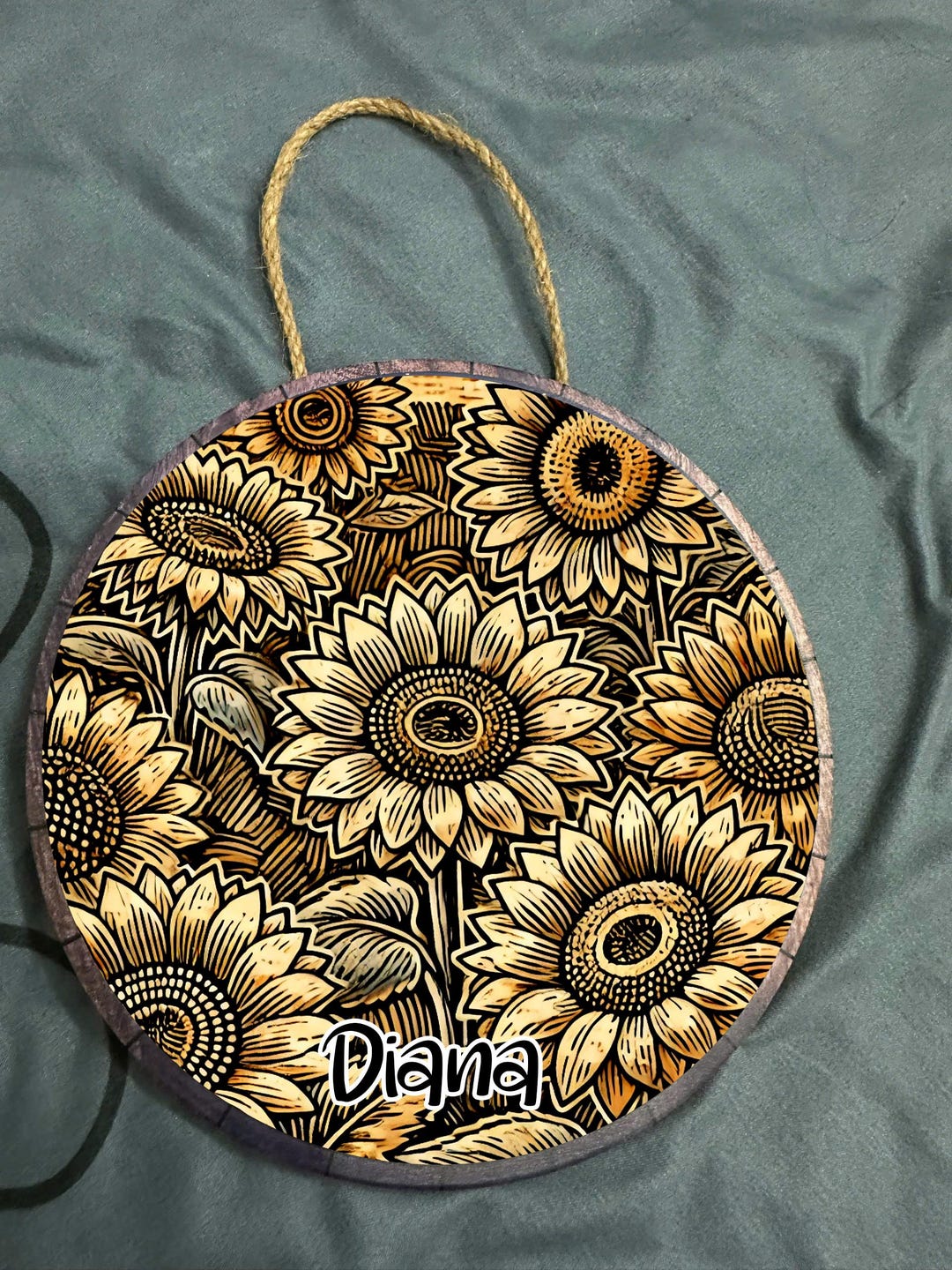 Personalized Sunflower Wood Sign, Custom Name Wall Decor, Rustic ...