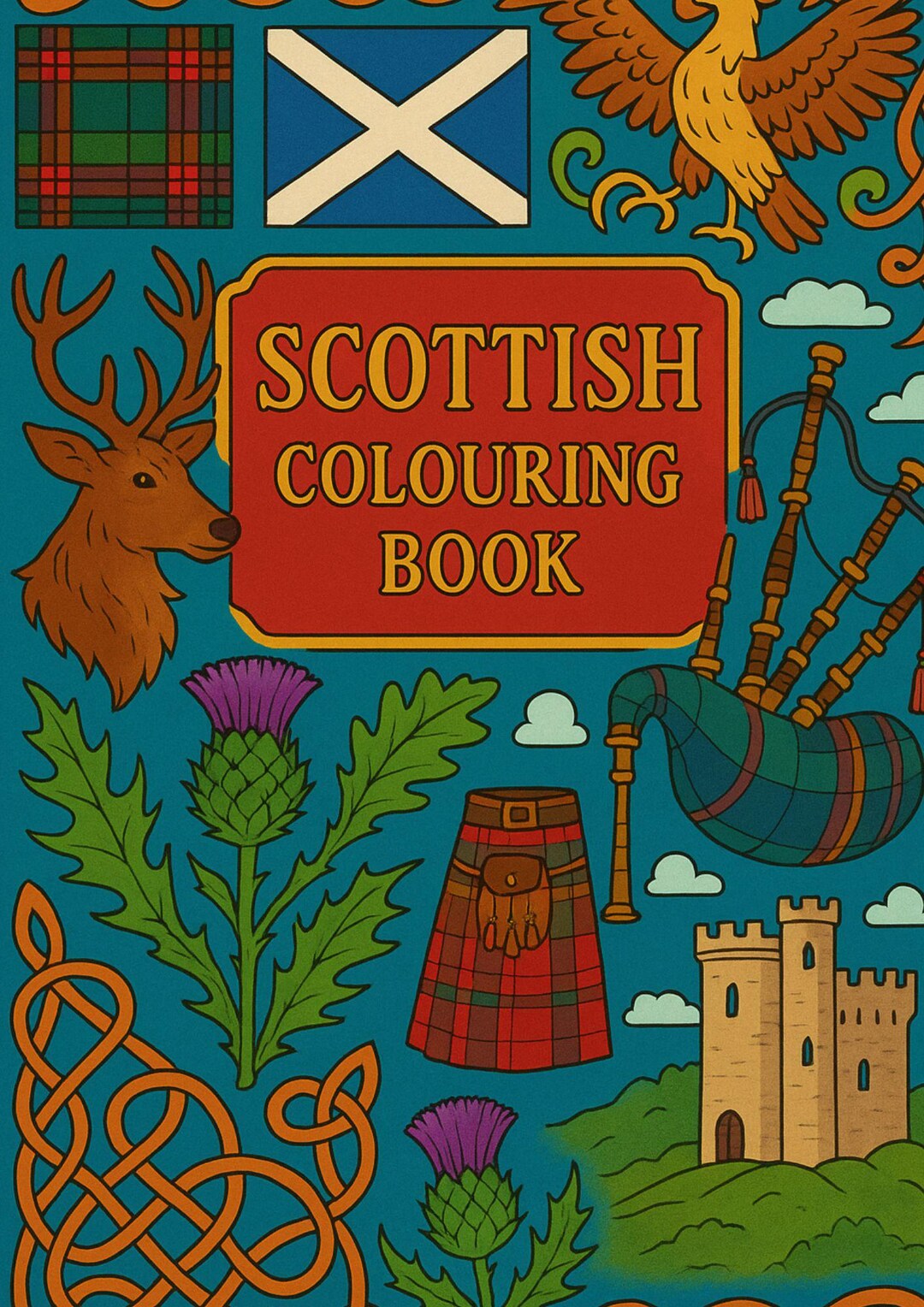 Printable Scottish Colouring Book, Digital Download, Highland Cows ...