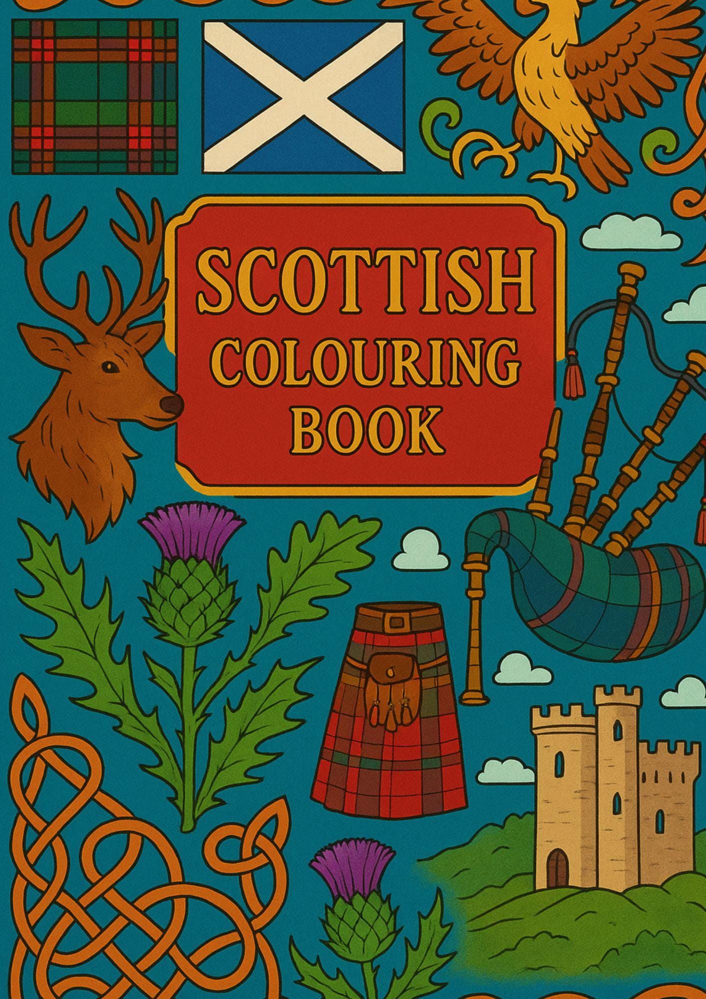 Printable Scottish Colouring Book, Digital Download, Highland Cows ...