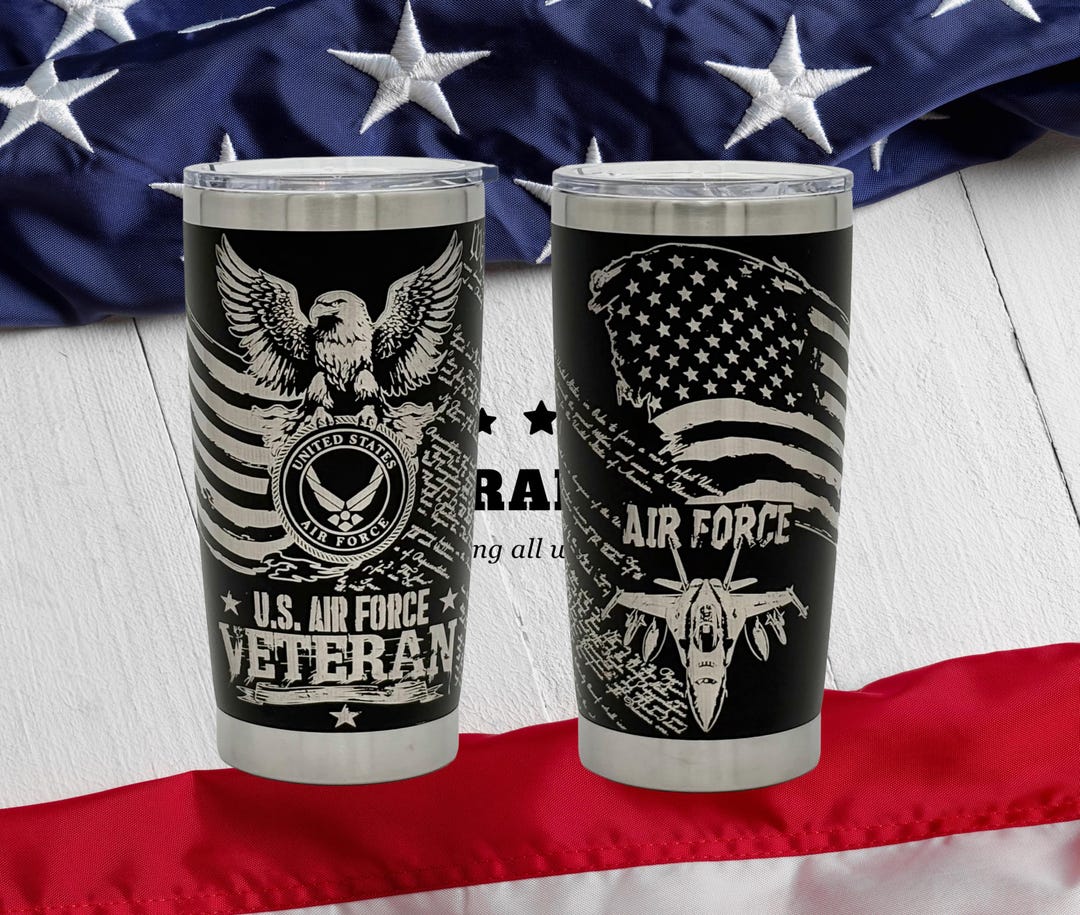 Personalized Air Force Veteran Yeti Tumbler / 20oz Custom Laser ...