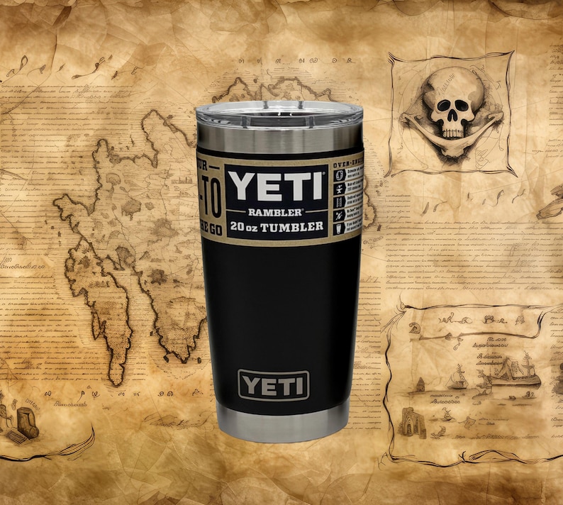 Pirate Ship Yeti Tumbler / 20-40oz Laser Engraved Pirate Treasure Cup ...