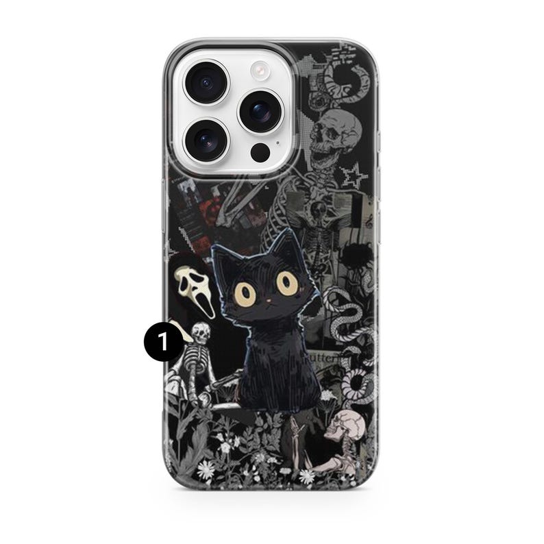 Capa para celular com colagem de gatos estilo grunge Y2K para iPhone 17 ...