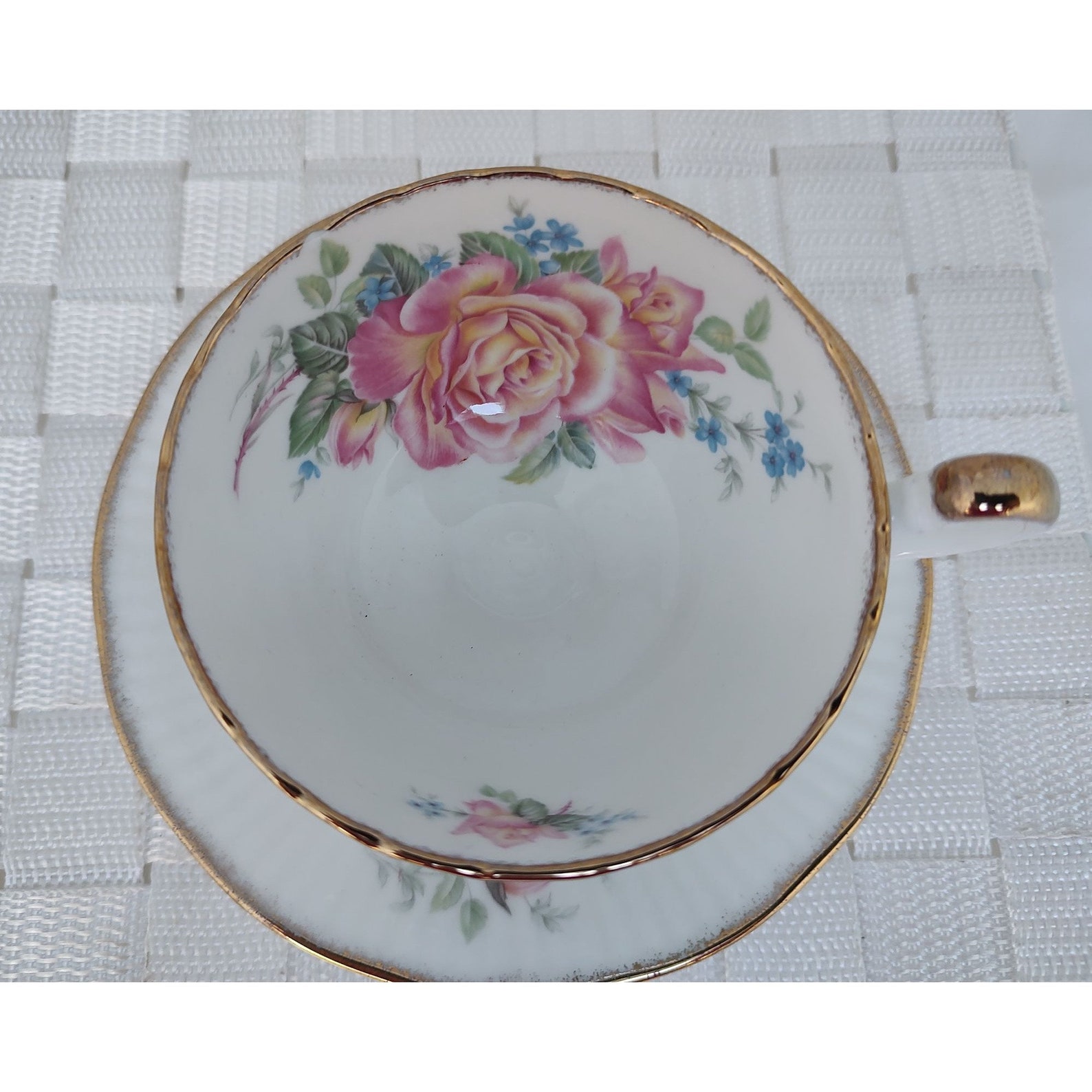 Countess Fine Bone China Floral Cup and Saucer England Gold Trim ...