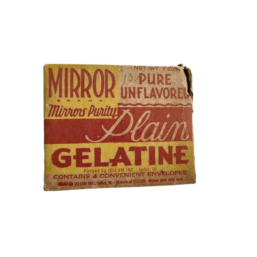 Mirror Plain Gelatine Box NOS 4 Packets 1940s Gelatin Display Only ...