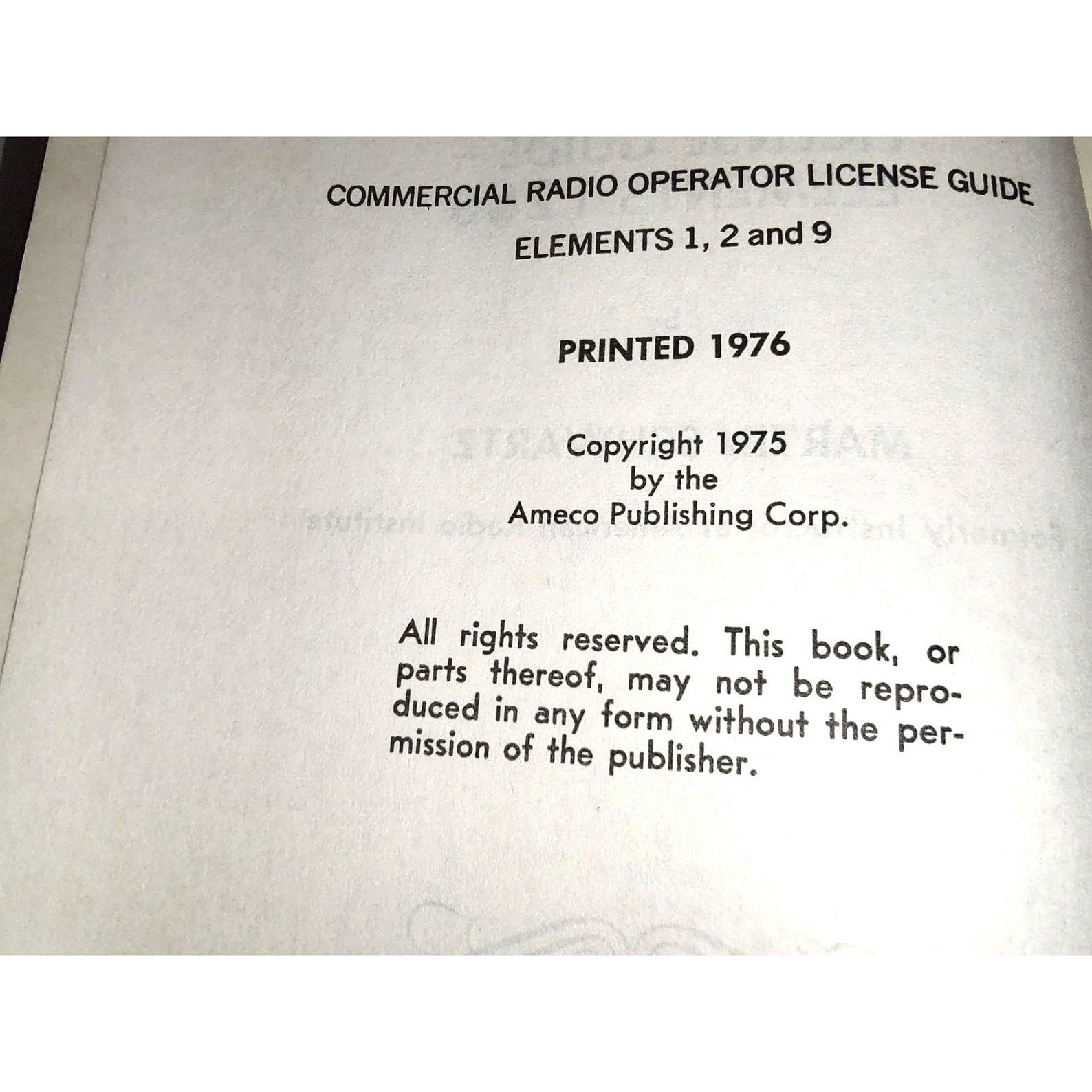 1975 Commerical Radio Operators License Guide Practice Exams Martin ...