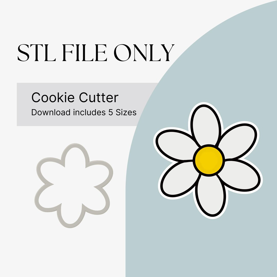 Daisy Cookie Cutter STL File Digital Download Flower Cookie Cutter ...