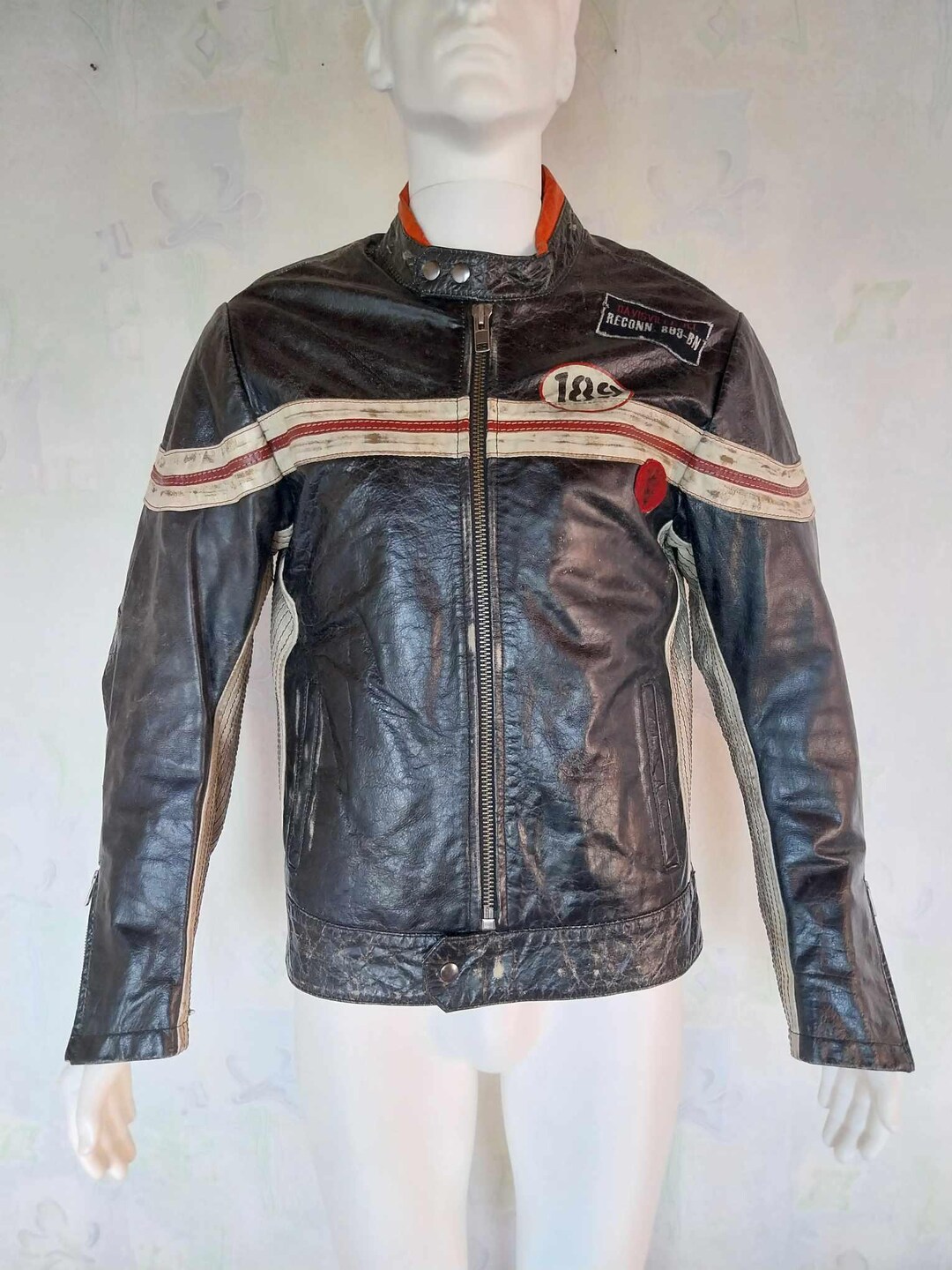 Vintage Leather Rocker Jacket, Men's Leather Jacket, Jack & Jones ...