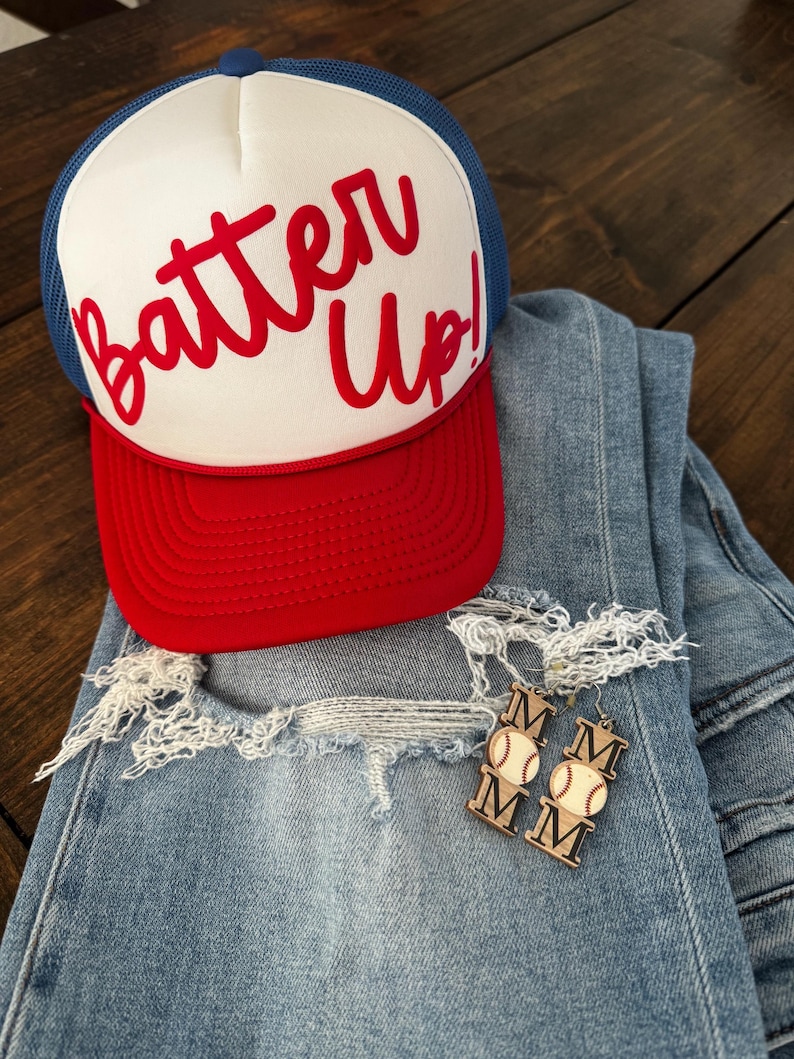 Baseball Trucker Hat! Batter Up! - Etsy
