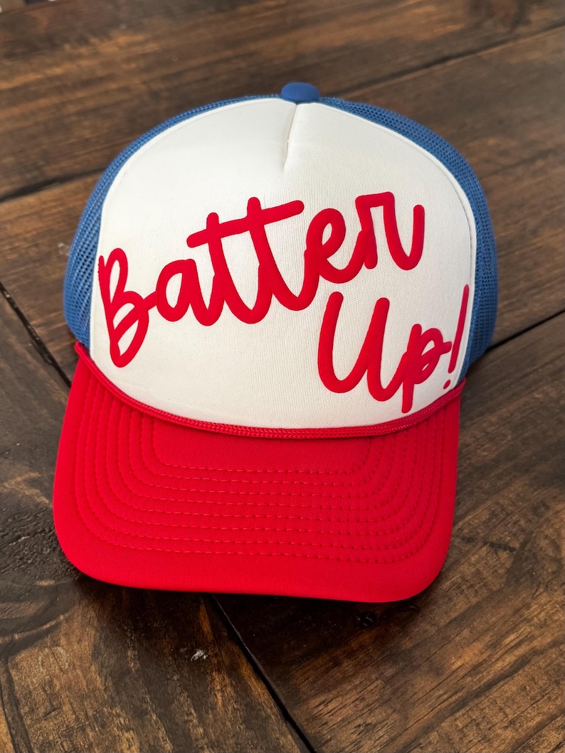 Baseball Trucker Hat! Batter Up! - Etsy