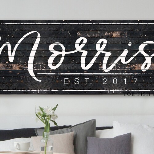 Rustic Established Signs Family Name Gift for Her Modern - Etsy
