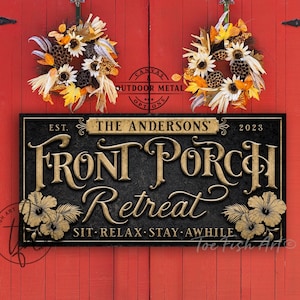 Personalized Front Porch Sign Entry Way Decor Metal Porch Sign Modern ...