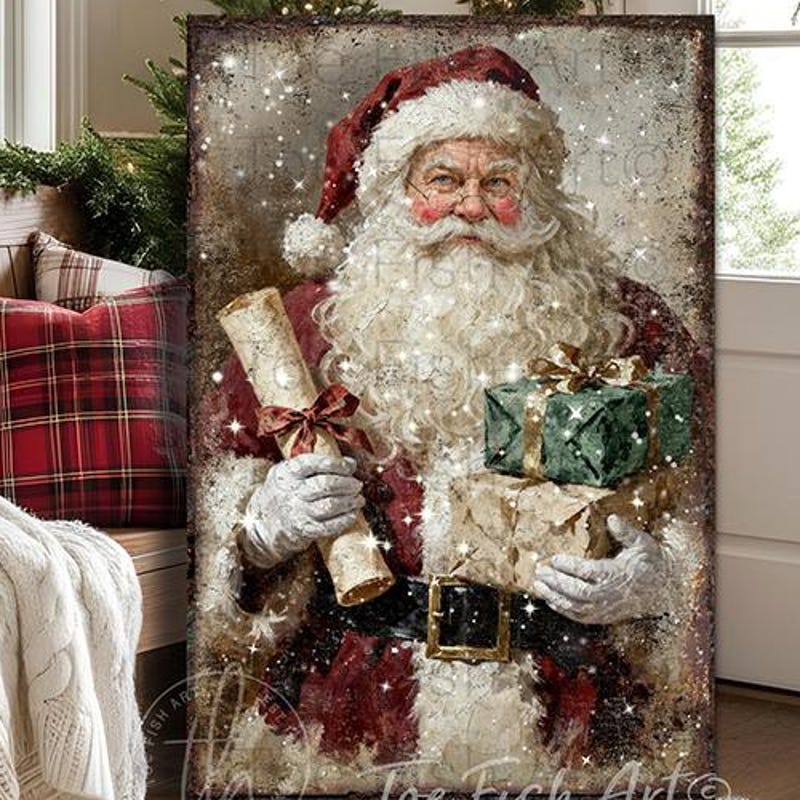 Santa Metal Picture - Etsy