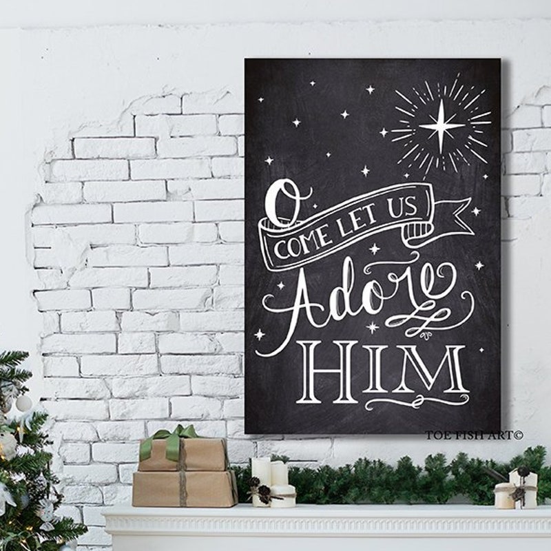 Let Us Adore Him Sign - Etsy