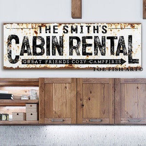 Personalized Cabin Rental Sign Family Name Sign Modern Farmhouse Wall ...