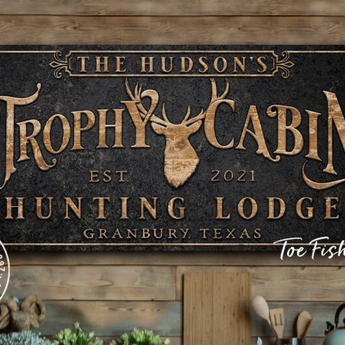 Hunting Lodge Hunt Club Sign Modern Farmhouse Wall Decor Man - Etsy