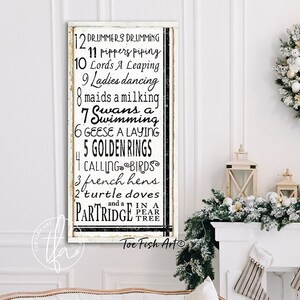 12 Days of Christmas Sign Modern Farmhouse Wall Decor CANVAS | Etsy