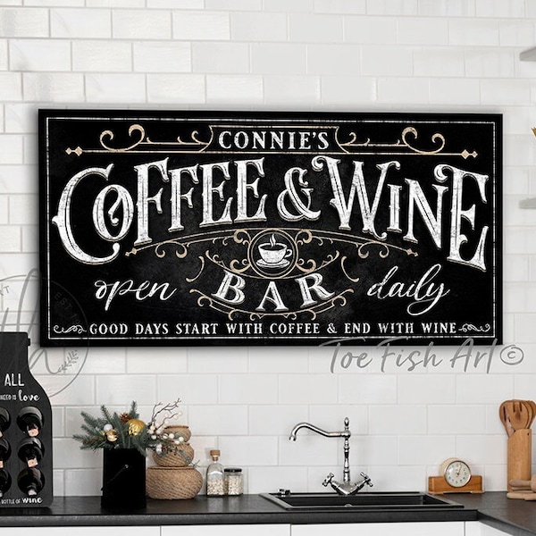 Coffee and Wine Bar Sign - Etsy
