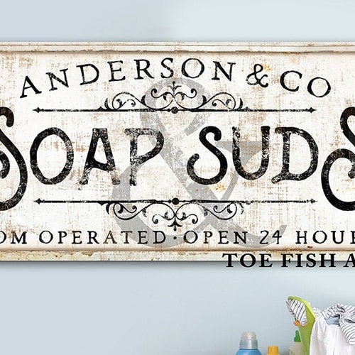 Soap & Suds Laundry Bath Sign Modern Farmhouse Wall Decor Wash - Etsy