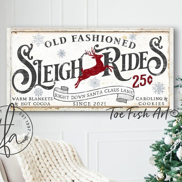 Large Sleigh Rides Sign - Etsy