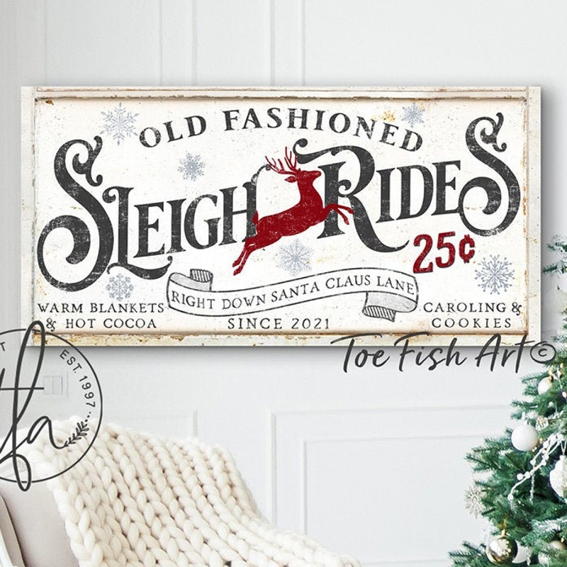 Large Sleigh Rides Sign - Etsy
