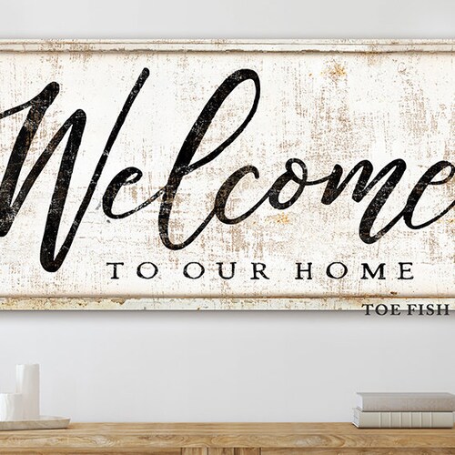 Welcome to Our Home Sign Modern Vintage Farmhouse Wall Decor - Etsy