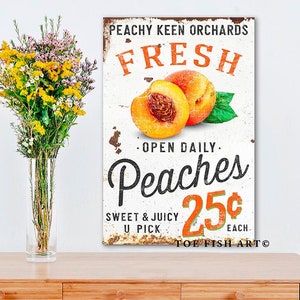 Farm Fresh Peaches Sign Farmer's Market Sign Custom Vintage Farmhouse ...