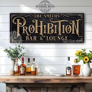Prohibition Bar and Lounge Personalized Sign Speakeasy Personalized ...