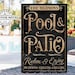 Personalized Back Porch Sign Backyard Bar and Grill Pool & Patio Deck Custom Name Modern ...