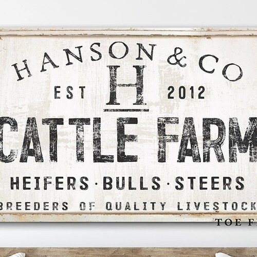 Rustic Cattle Ranch Sign Established Personalized Farmhouse - Etsy