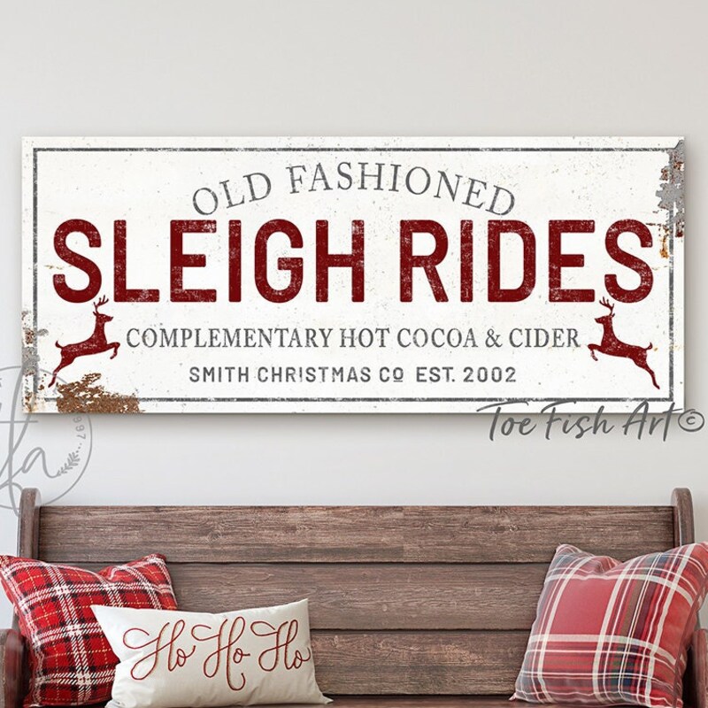 Large Sleigh Rides Sign - Etsy