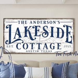 Personalized Custom Lake House Sign Modern Farmhouse Wall Decor Family ...